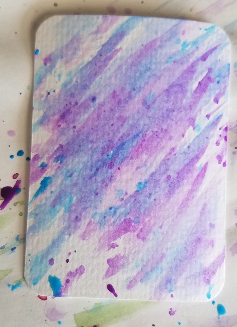 Watercolor Splash Artist Trading Card Background - Art by Ro