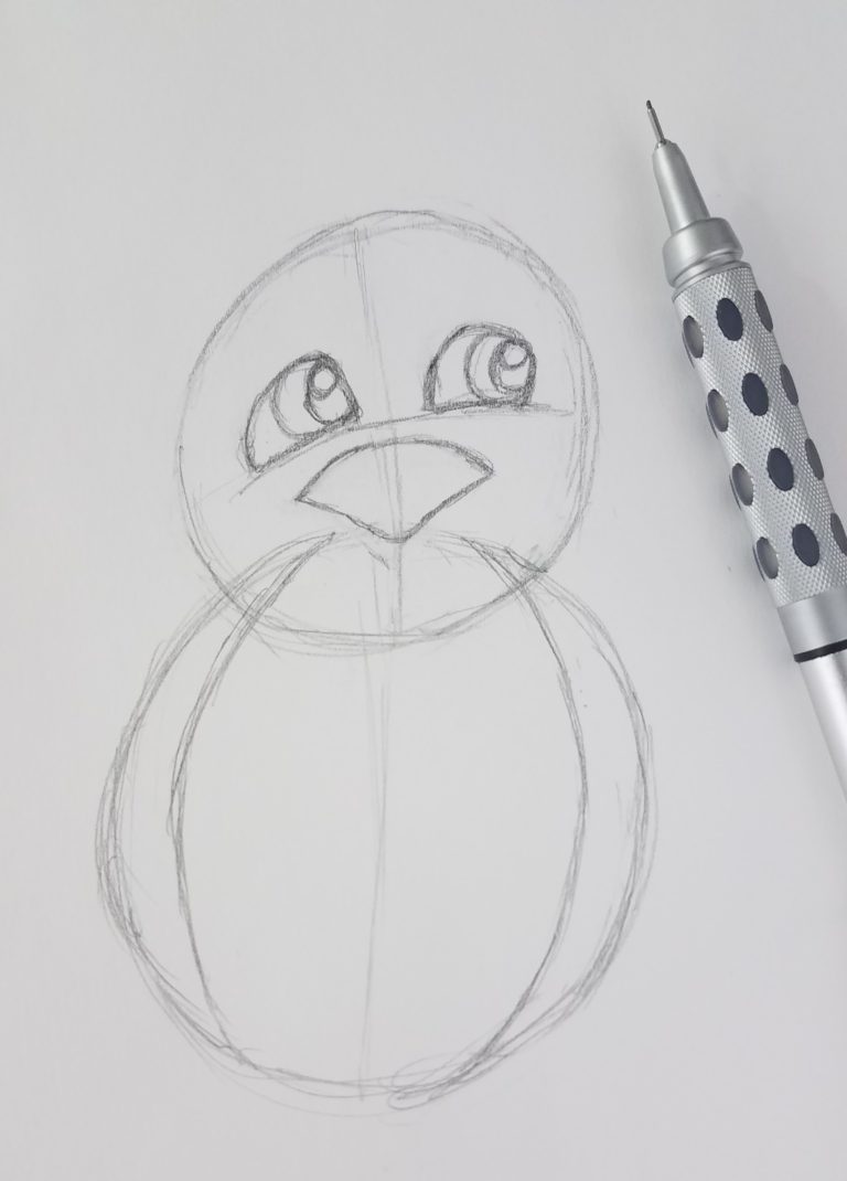 How to Draw a Cartoon Penguin (step by step) - Art by Ro