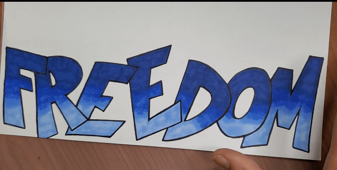 Freedom Graffiti Drawing with Ohuhu Markers - Art by Ro