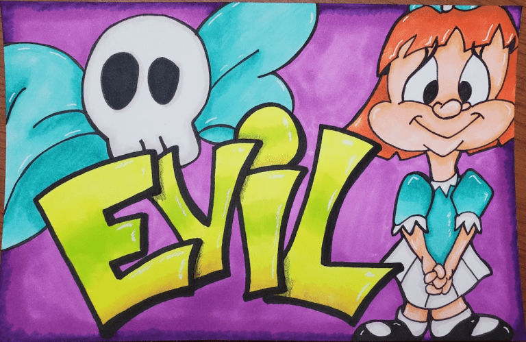 How to Draw "Evil" in Graffiti (step by step) - Art by Ro