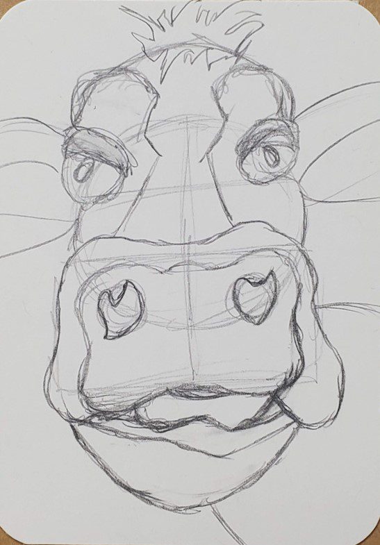 How To Draw A Cow Step By Step Art By Ro