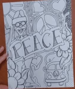 "Peace" Graffiti Drawing (step by step) - Art by Ro