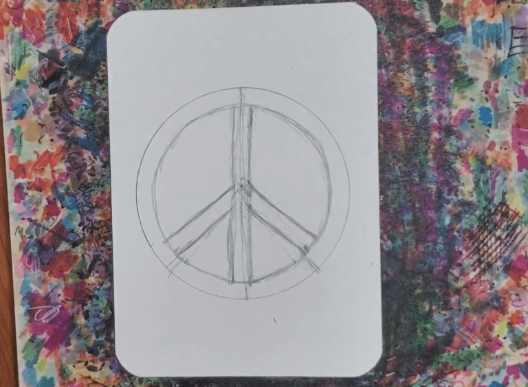 How to Draw a Peace Symbol (easy art tutorial) - Art by Ro