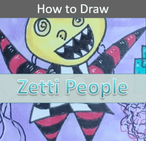 How to Make Zetti Art Drawings (Quirky People) - Art by Ro